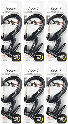 Figure 9 Carabiner Large Rope Tightener Aluminum Tie W/Biner (6-Pack ...