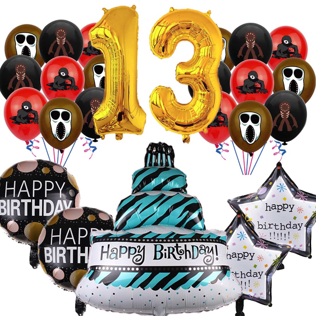Figure Doors Balloons Party Supplies 13th Big Number Decorations Decor ...