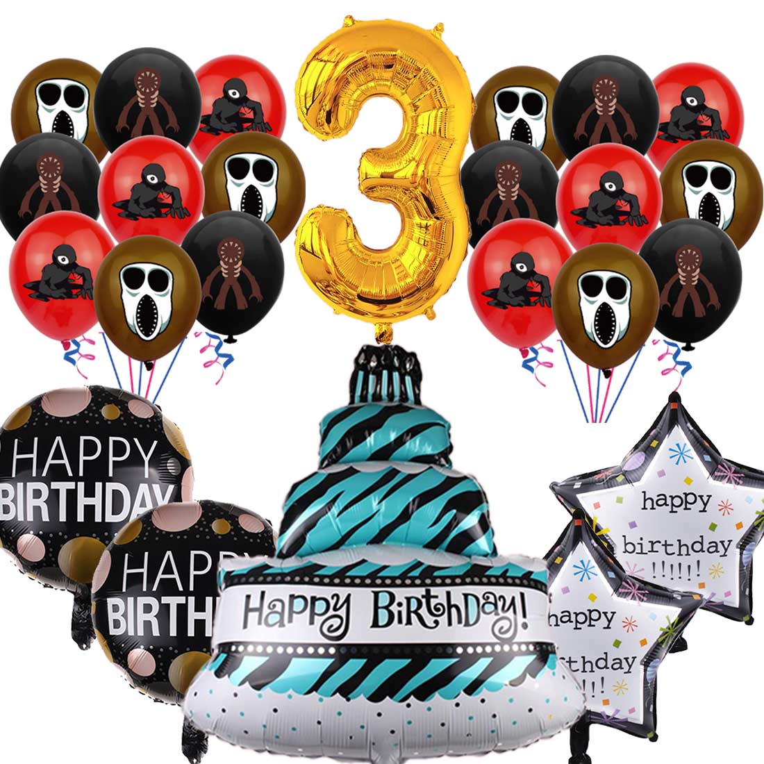 Figure Doors Balloons Party Supplies 3rd Big Number Decorations Decor ...