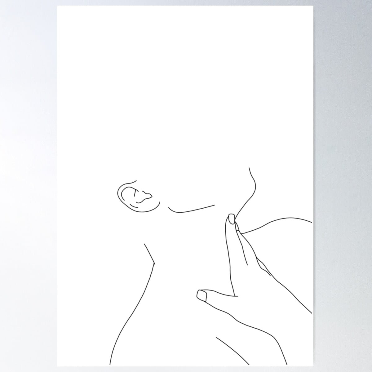 Figure Line Drawing Illustration - Alexis Poster Wall Art, Modern Wall ...