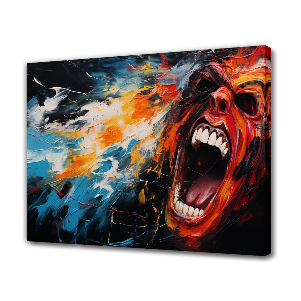 a Figure Screaming With An Open Mouth Poster Decorative Painting Canvas ...