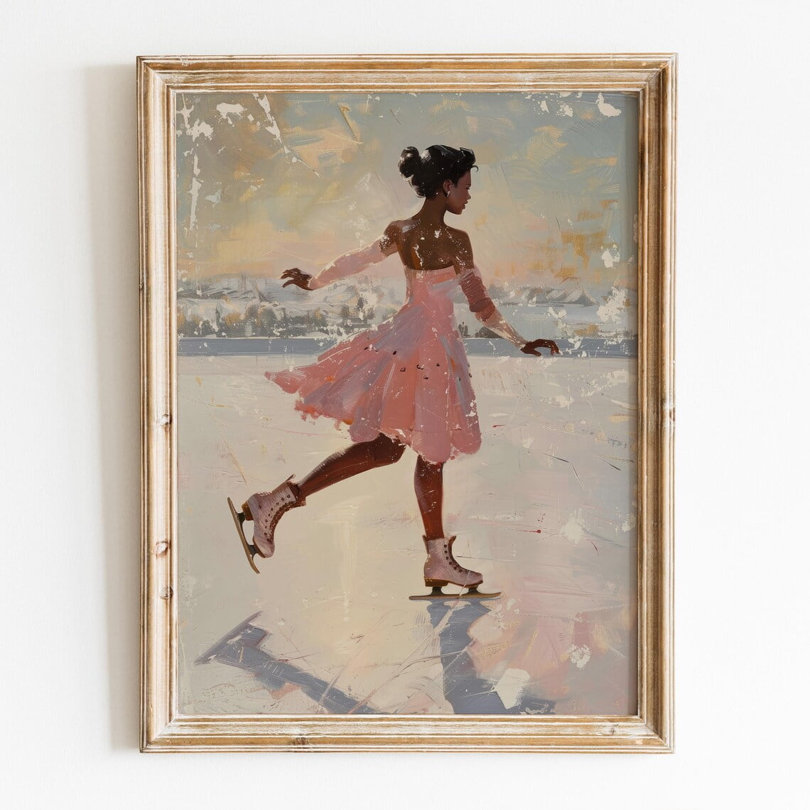 Figure Skater Girl Wall Art, Preppy Room Decor, Ice Skating Black Girl ...