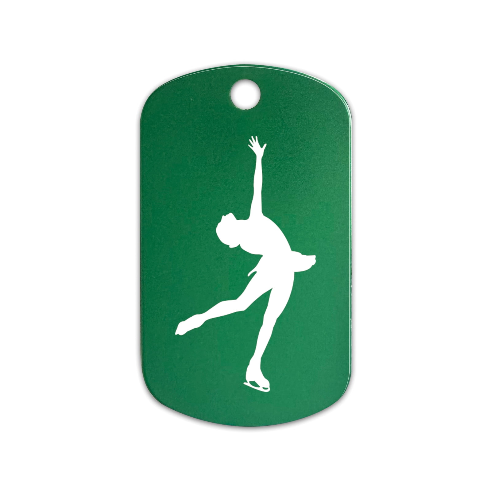 Figure Skating V3 GI Dog Tag Aluminum Keychain ice skating - Green ...