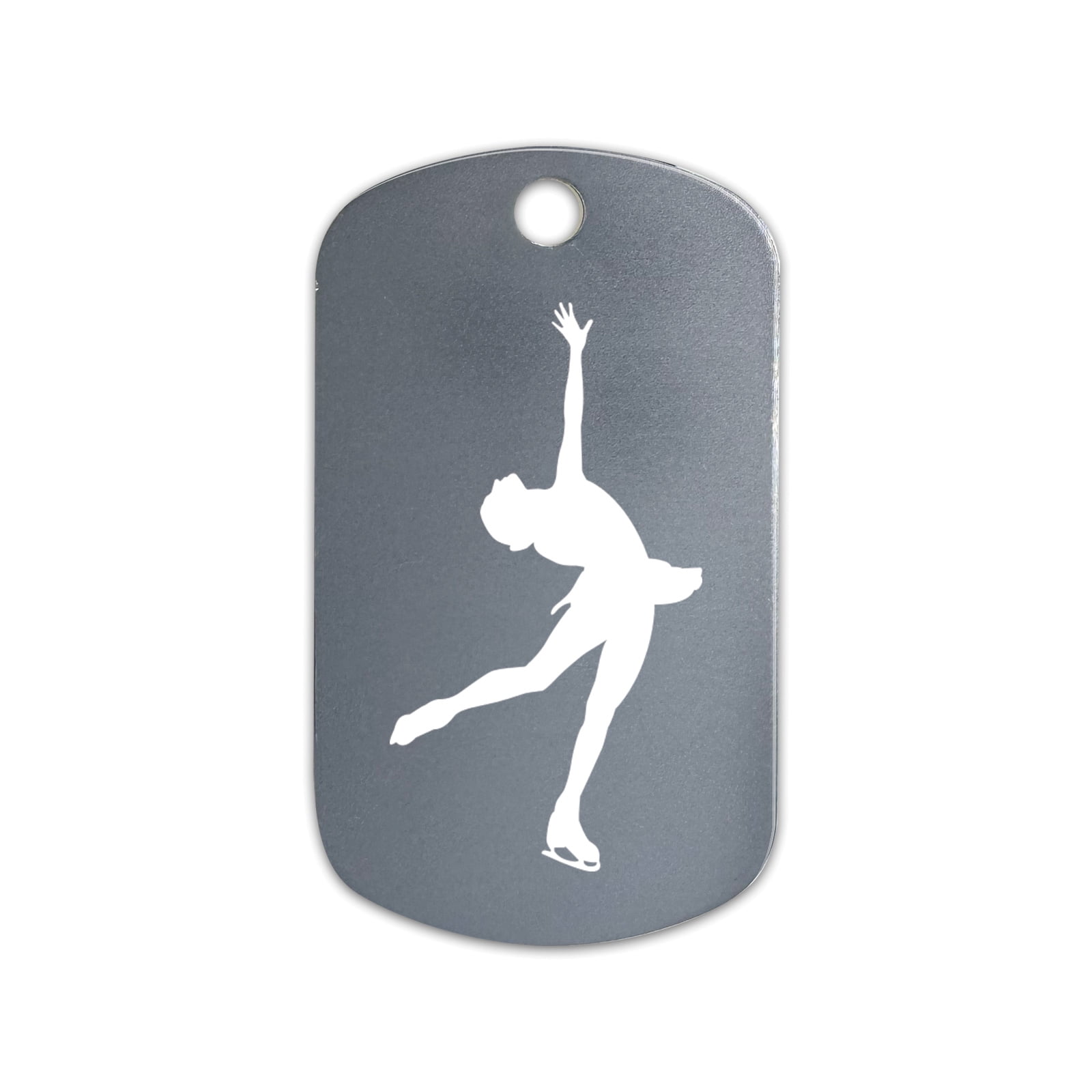 Figure Skating V3 GI Dog Tag Aluminum Keychain ice skating - Silver ...