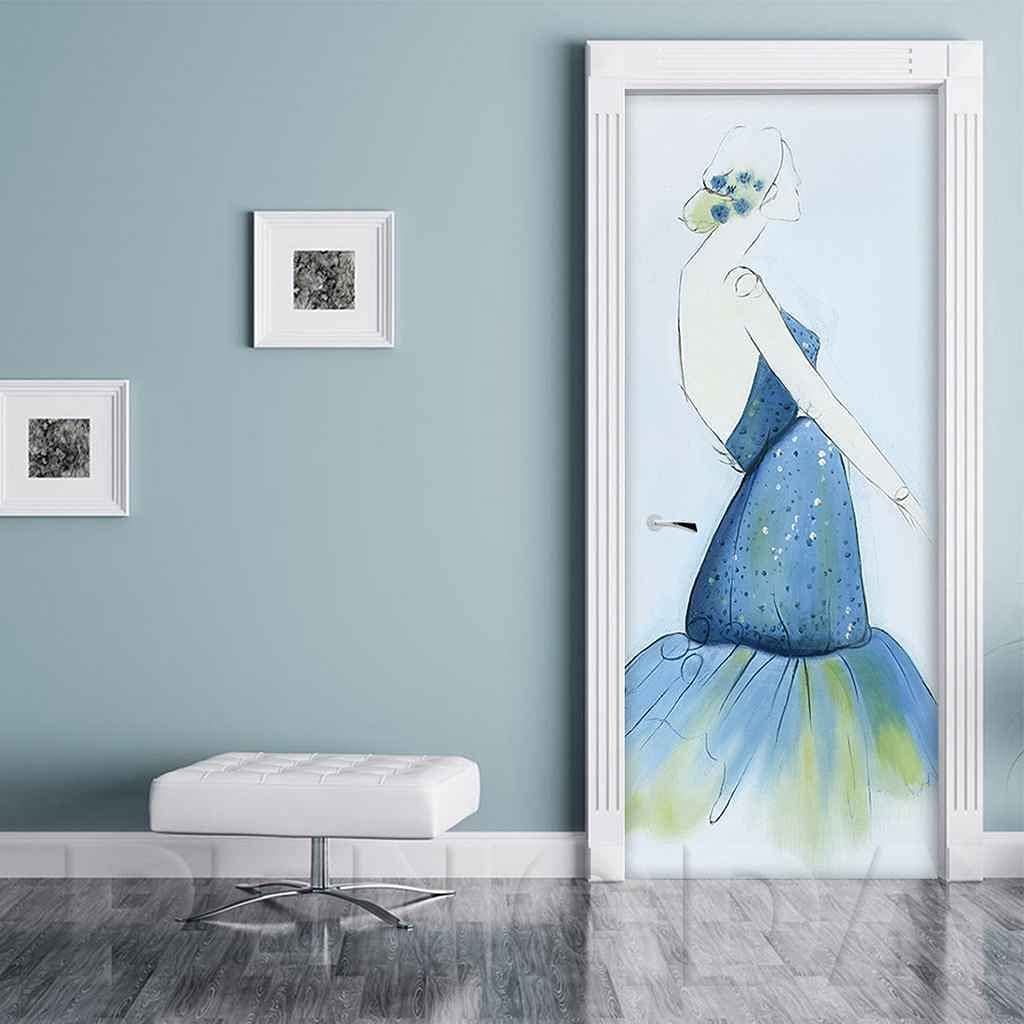 Figure Statue Door Stickers Modern Creative Arts Door Decals Self ...