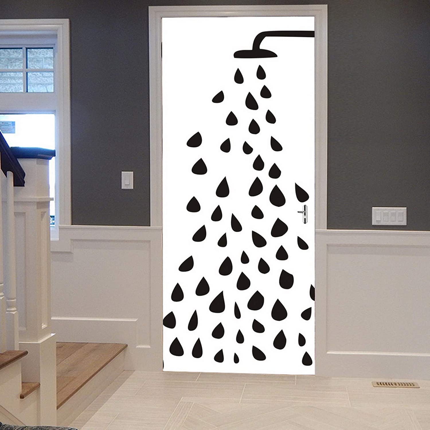Figure Statue Door Stickers Modern Creative Arts Door Decals Self ...