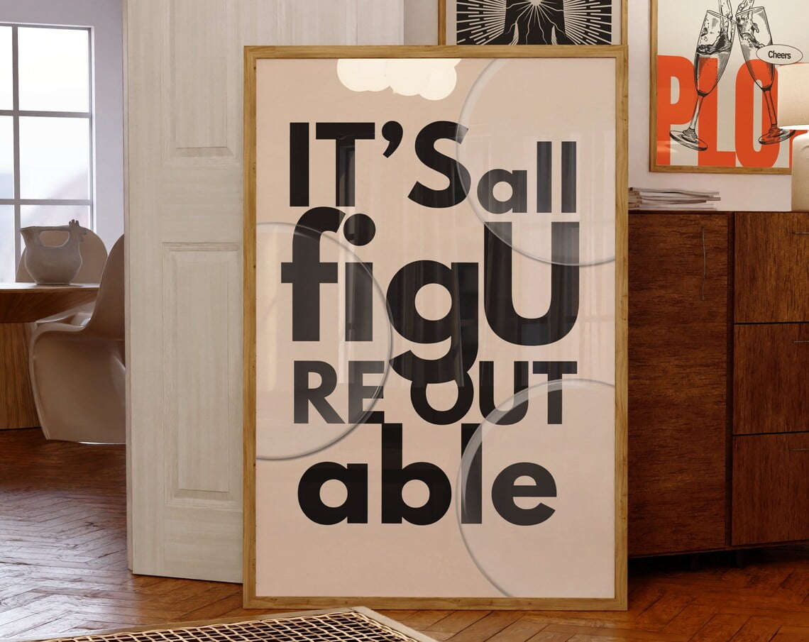 Figureoutable Print • Positive Mindset Poster • Funny Female Quote ...