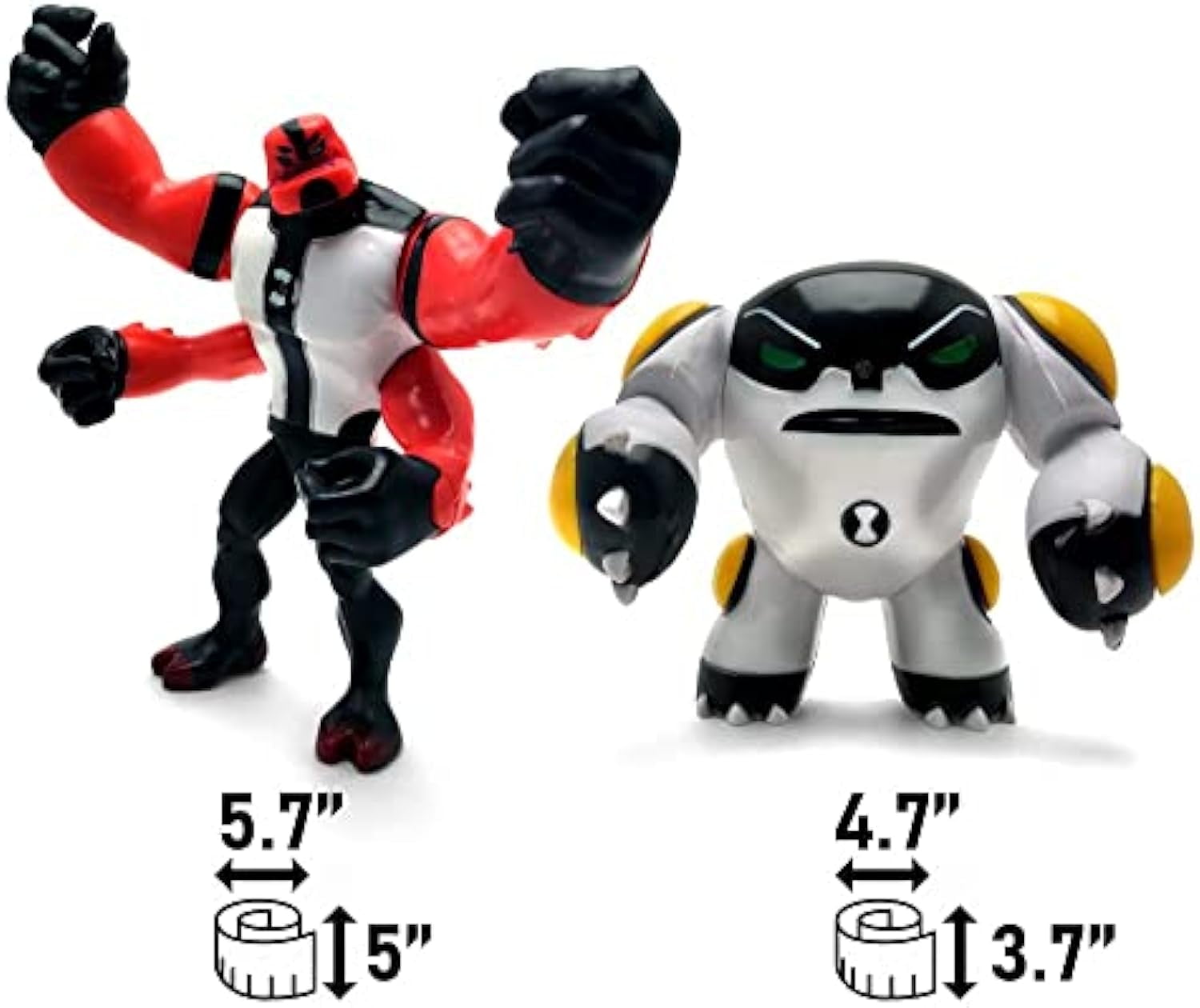 Figures Based on Ben 10 Action Figures - Set of 9 Toys,Ben Tennyson, Four Arms, Grey Matter ...