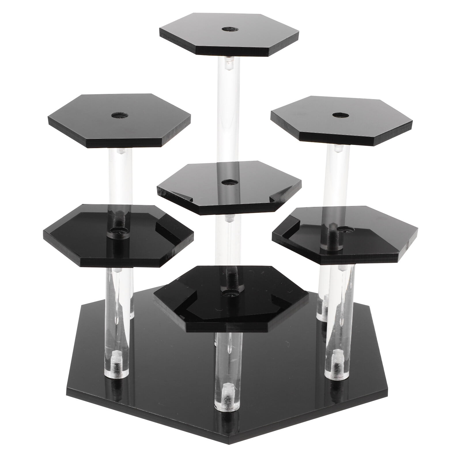 Figures Display Stand Snack Rack Clear Shelf for Collectibles Black ...
