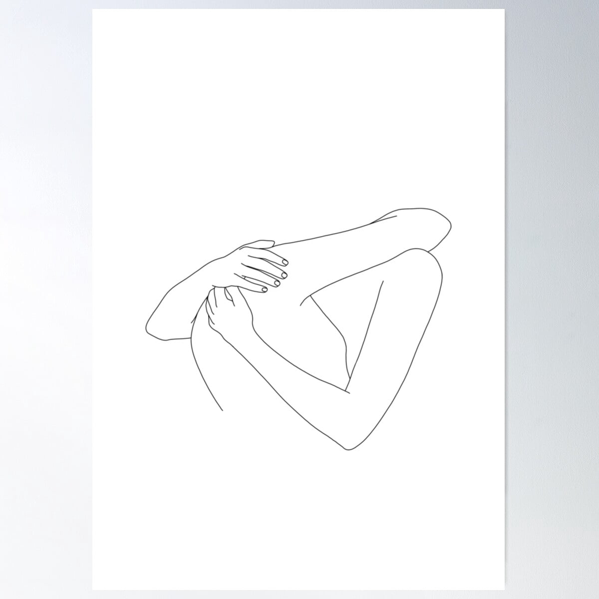 Figures Embracing Line Drawing Illustration - Kiera Poster Wall Art ...