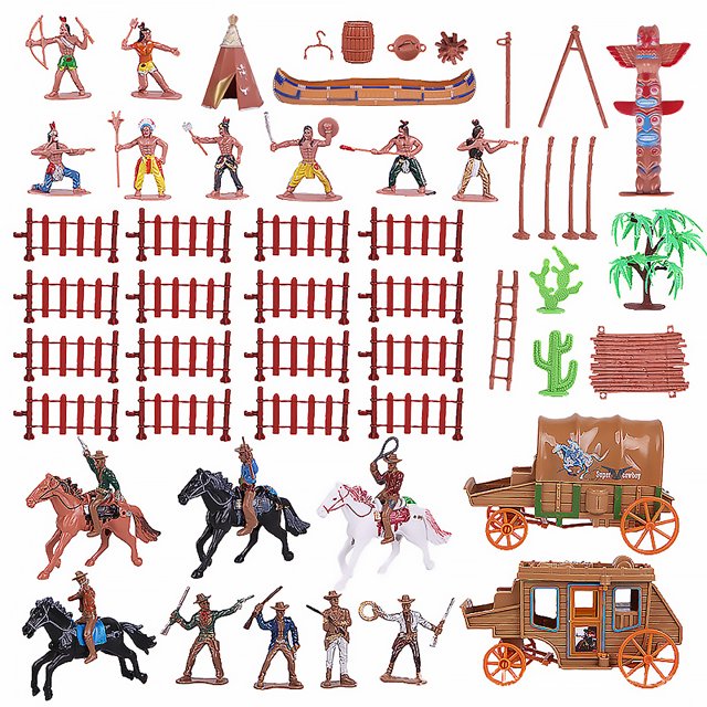 Figures Indian Modelamerican Native Toys Playset Western Adornment ...