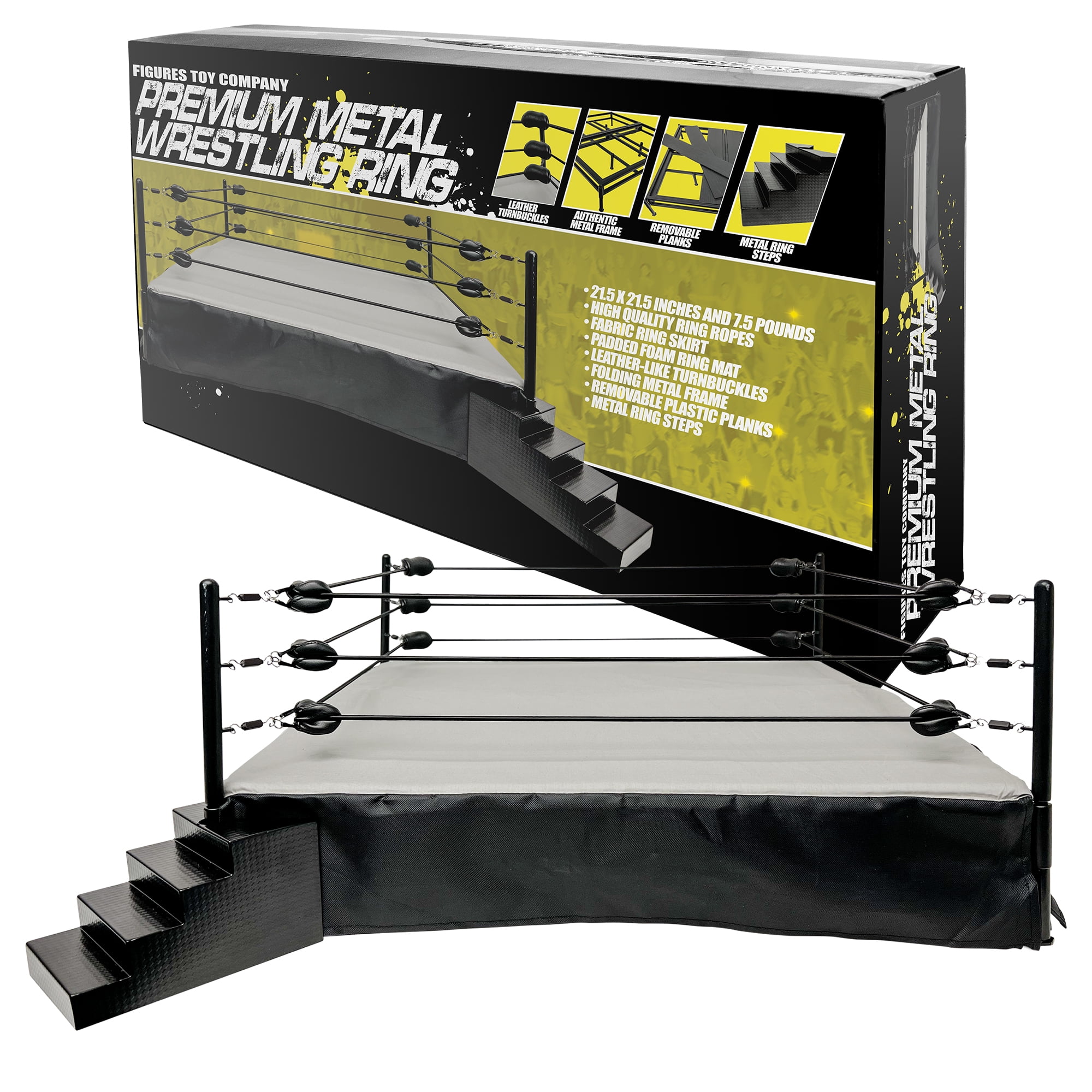 Figures Toy Company Deluxe Real Scale Metal Wrestling Ring for WWE ...