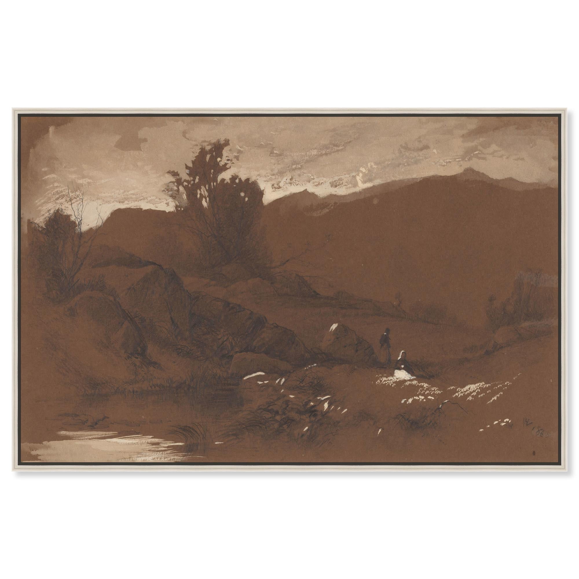 Figures in a Landscape 1860 Canvas Vintage Landscape Art by Art Remedy ...