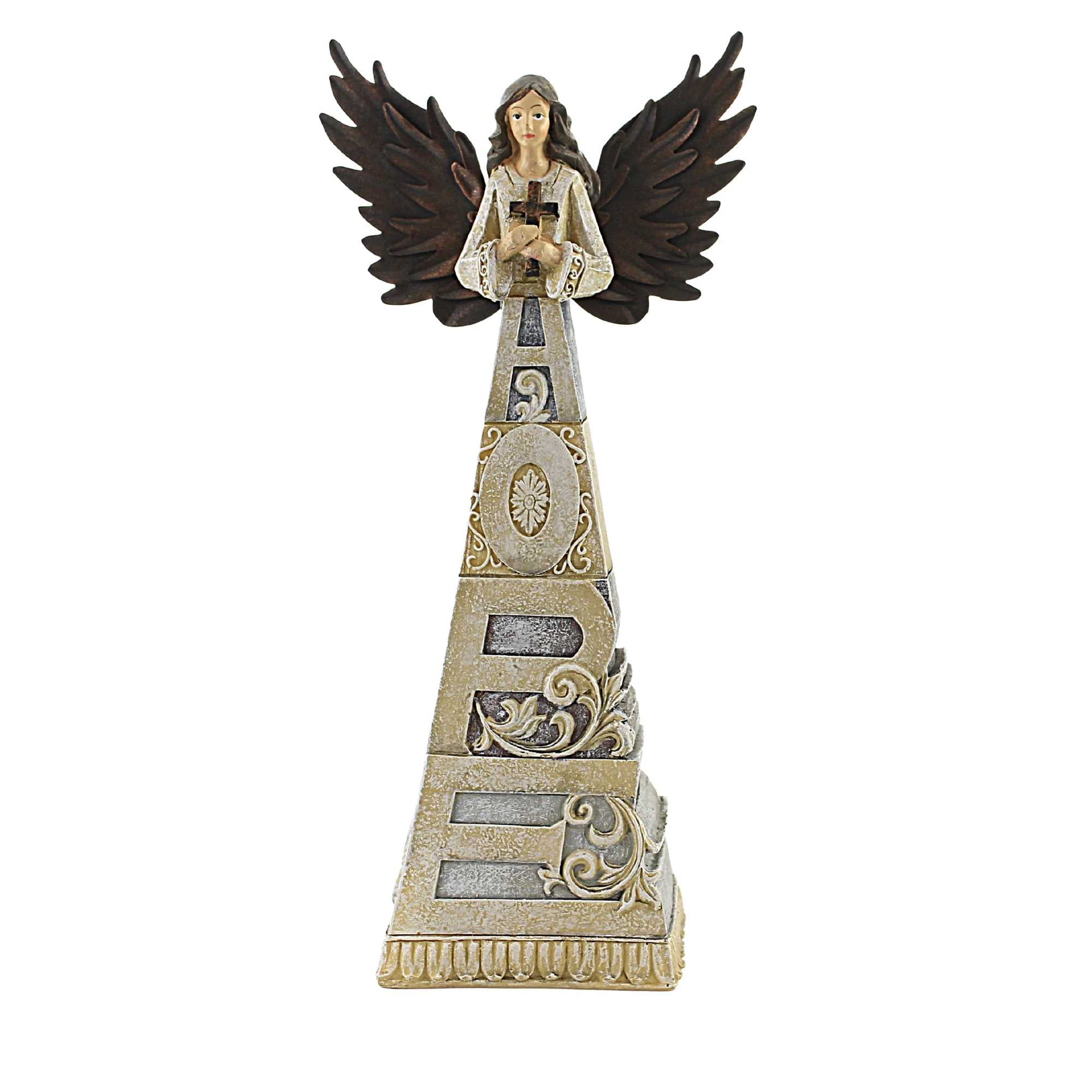 Figurine Crossword Hope Angel Polyresin Cross Wings Blessed 12970 ...