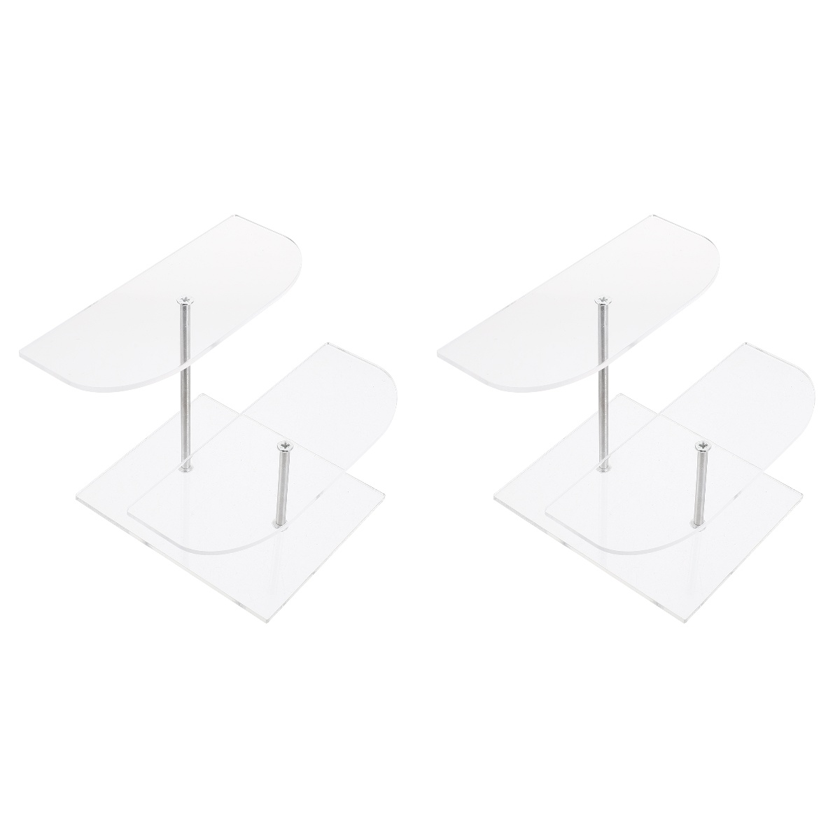 Figurine Display Stand Acrylic Transparent Double Layer Rack Figures ...