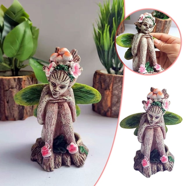 Figurine Fairy Tree Unique Decor Outdoor/Indoor – Fairy Sitting Art ...