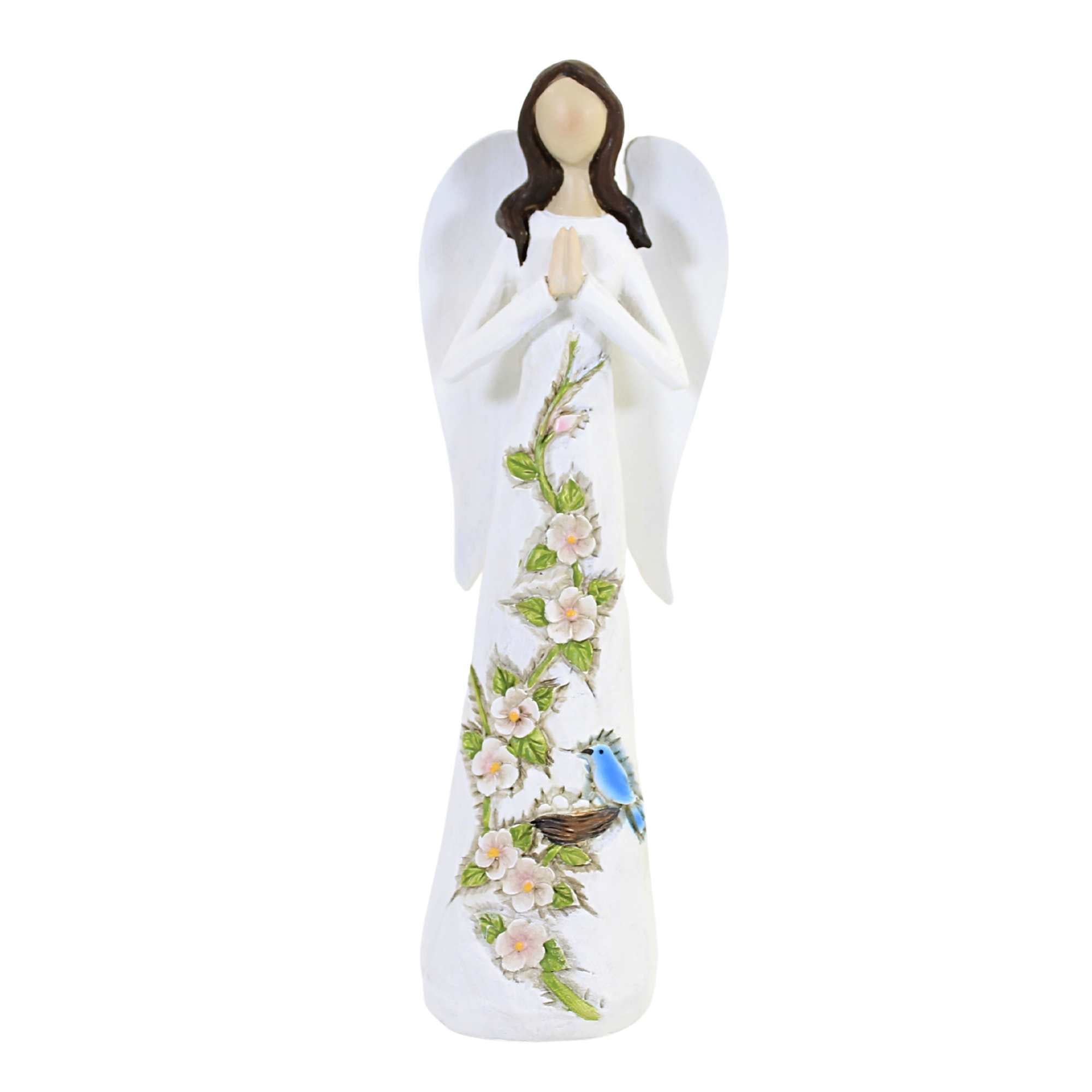 Figurine Floral Angel Polyresin Flowers Heavenly A7285 Bluebird ...