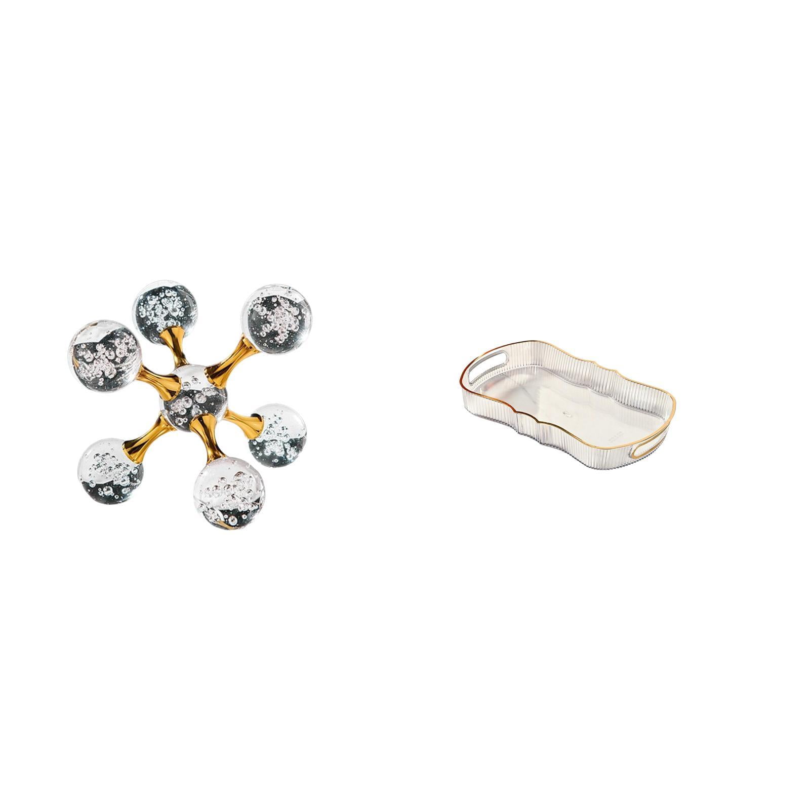 Figurine Sculpture Storage Tray Rectangle Serving Tray Glass ...