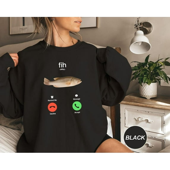 Fih Calling Sweatshirt, Fish Screen Sweater, - Sizes S-5XL ,Art Print ...