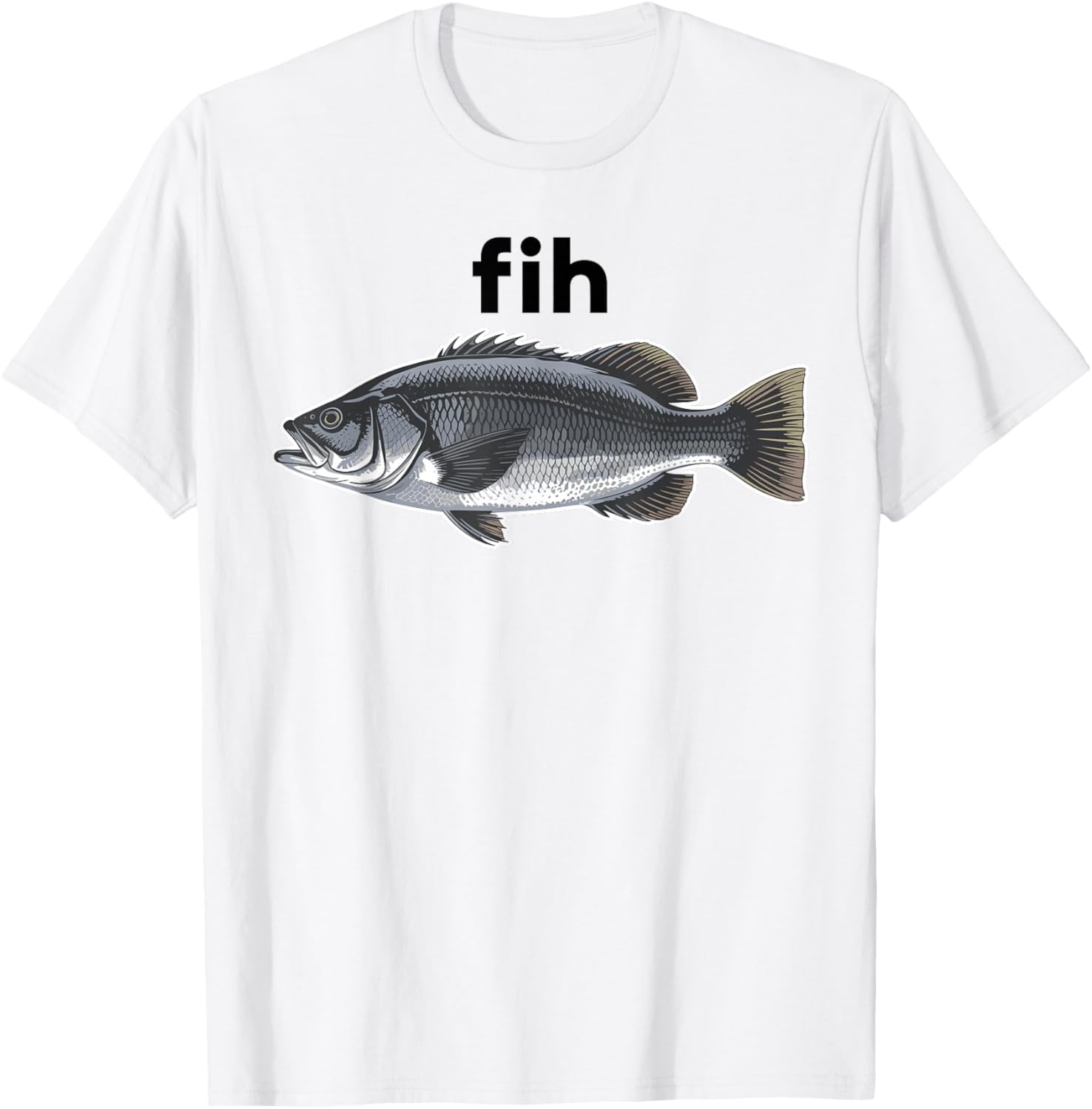 Fih Fish Funny Misspelled Shoes Meme Calling Humor Mens T-Shirt ...