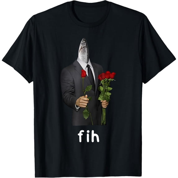 Fih Rose Fish Funny Misspelled Mens Calling Humor T-Shirt - Walmart.com