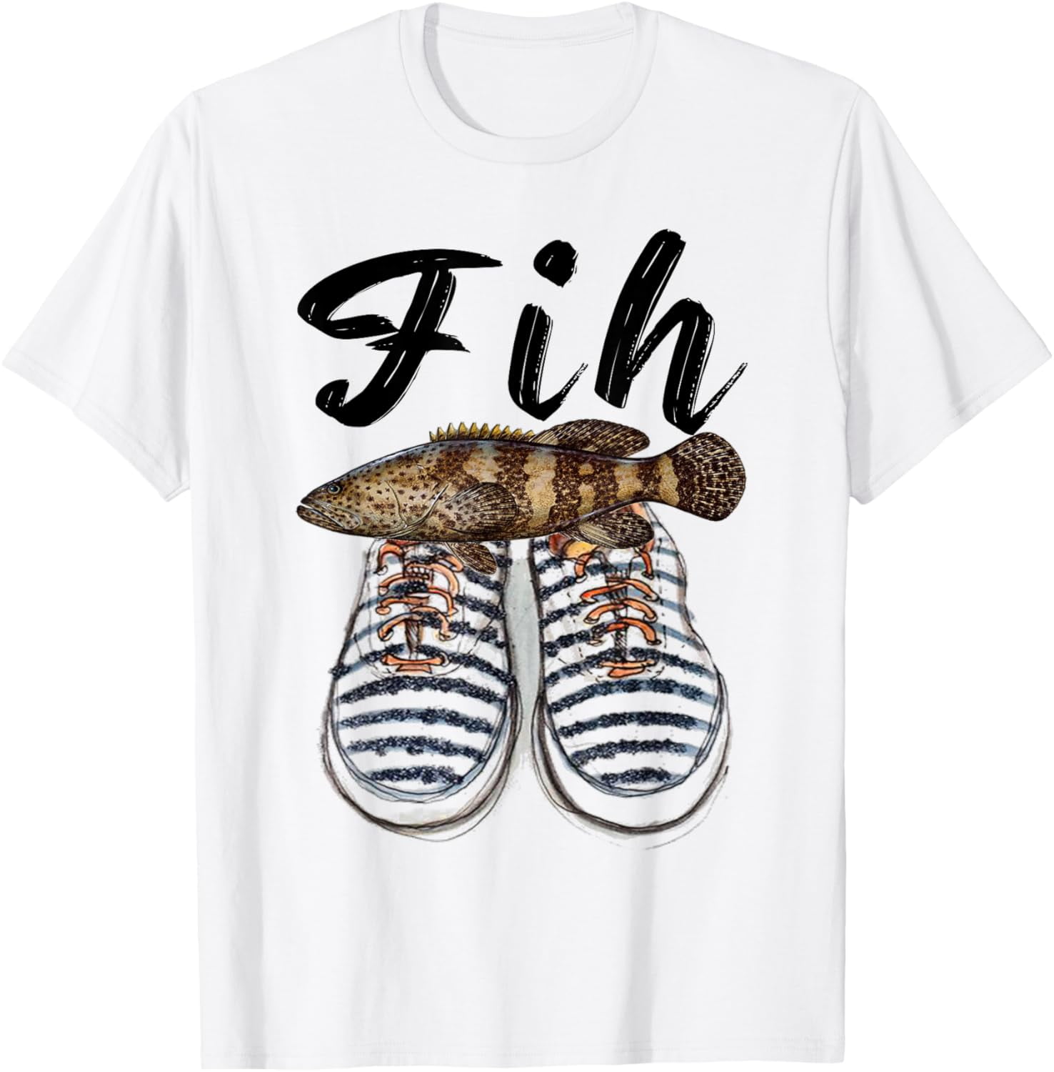 Fih Shoes Funny Fish Meme Fih Calling Humor Fishing Lovers T-Shirt tee ...