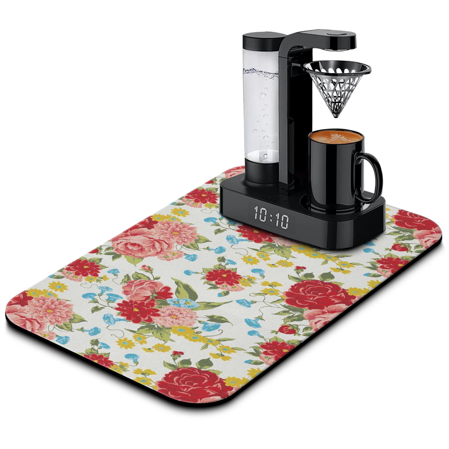Fihepo Non-Slip Counter & Drying Mats, Rubber Black-5, 19.5" x 12 ...