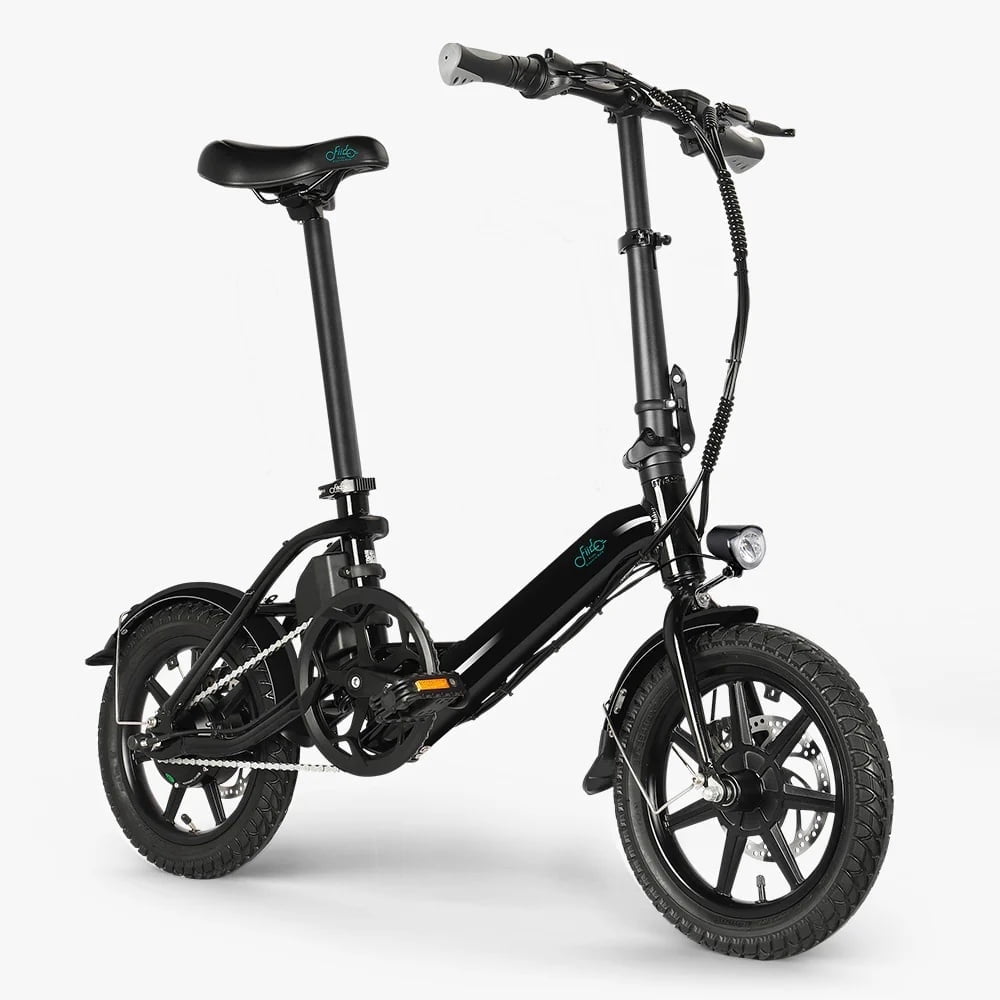 Fiido D3 PRO Black Folding E Bike 14 Inch Class 2 Portable Electric ...