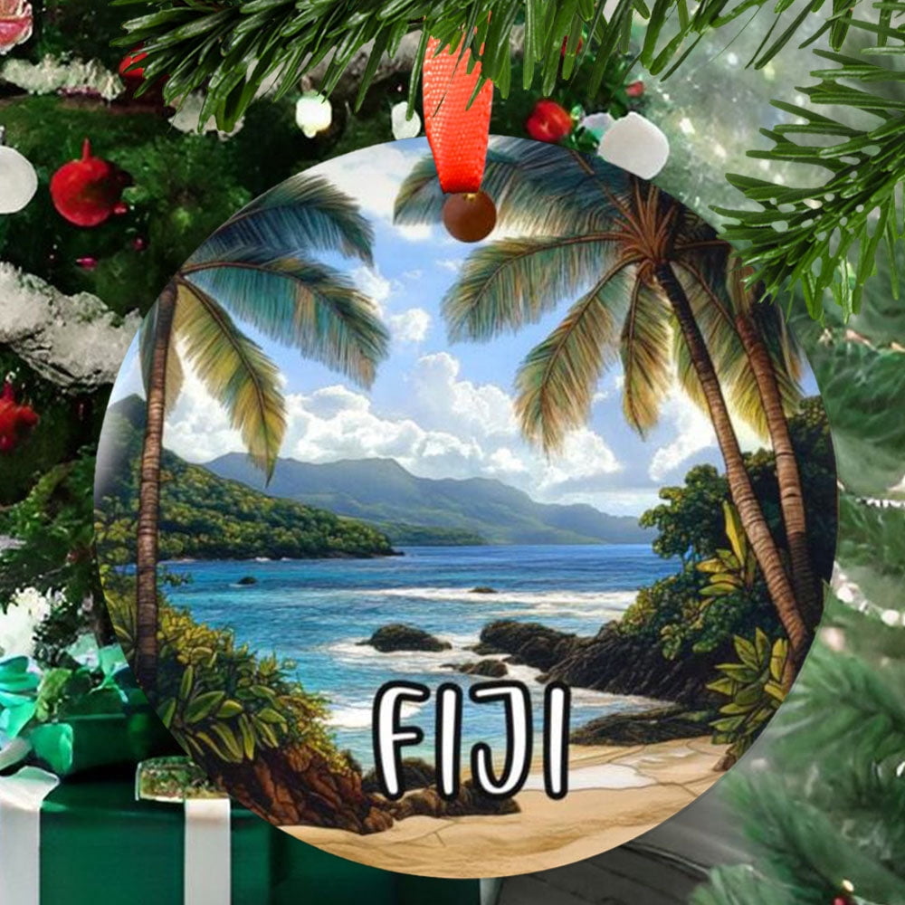 Fiji Christmas Ornament, Ceramic/Acrylic - Fiji Pacific Islands Travel ...