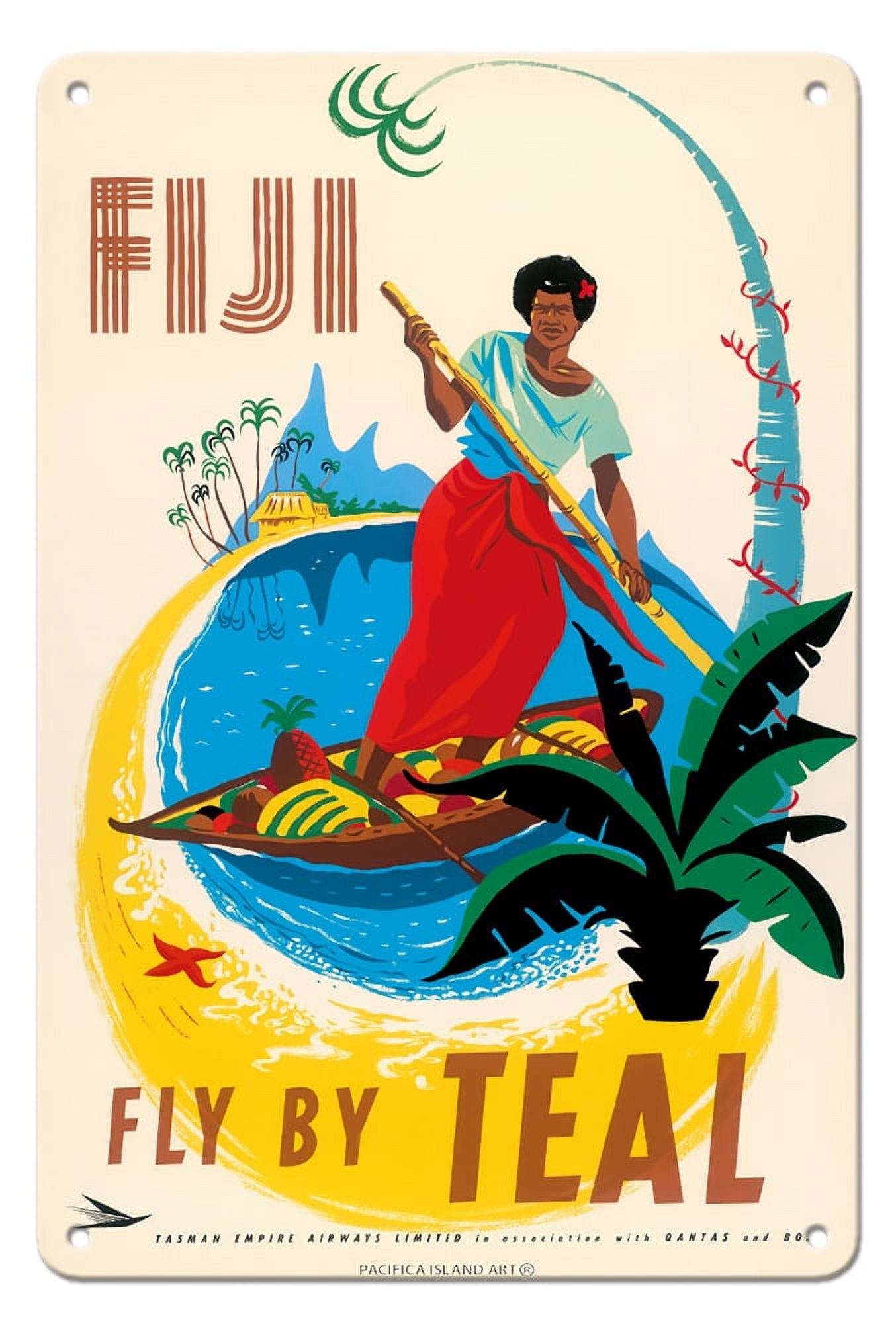 Fiji Fly by TEAL - Tasman Empire Airways Limited - Fijian Native Poles ...