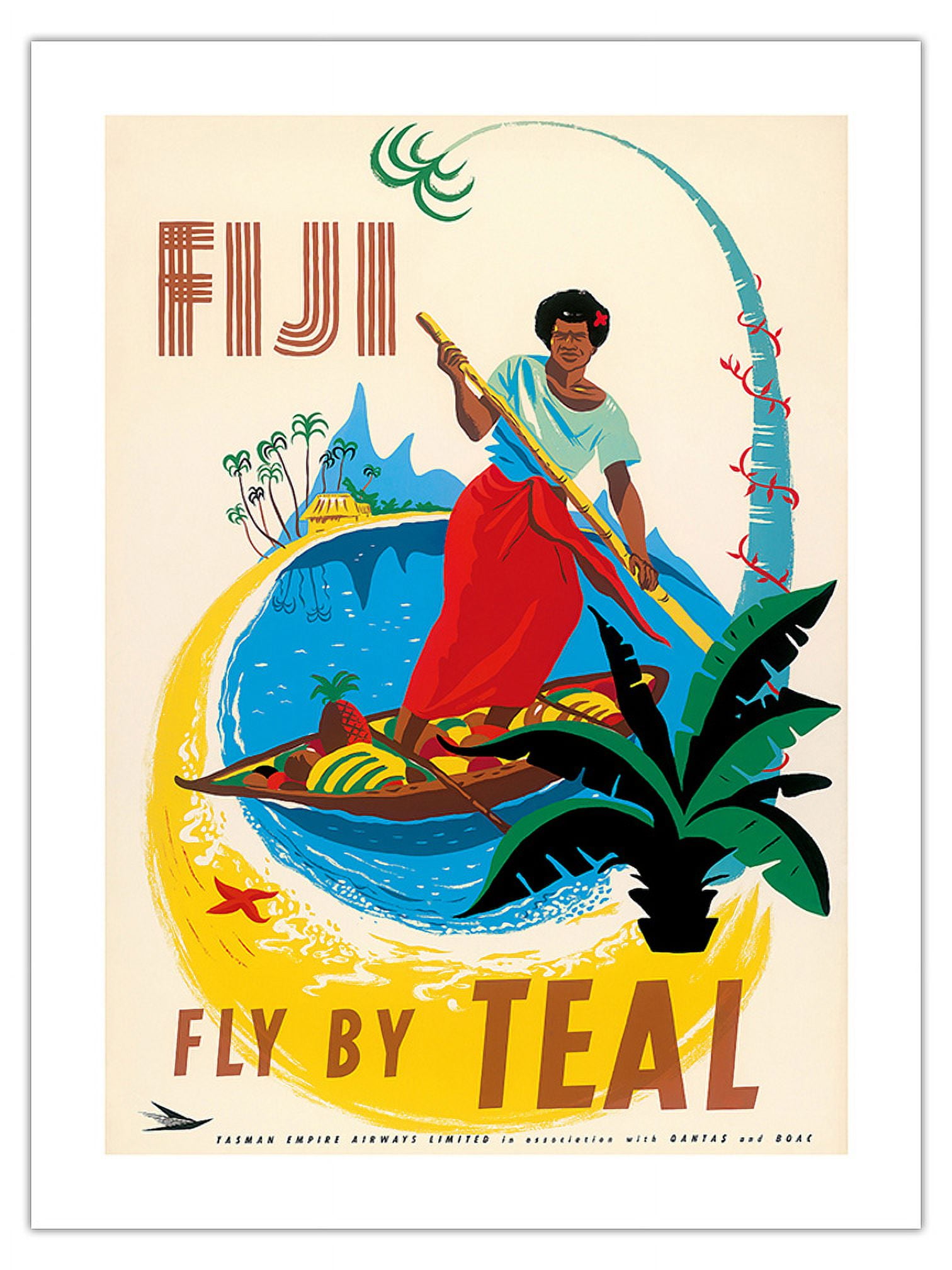 Fiji Fly by TEAL - Tasman Empire Airways Limited - Fijian Native Poles ...