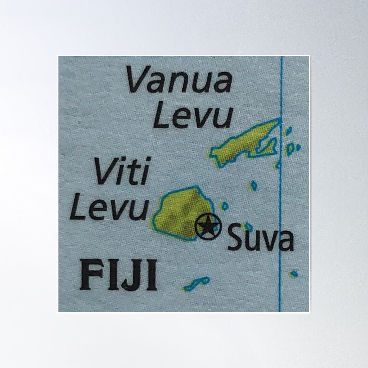 Fiji Islands Map Geographic Poster Wall Art, Modern Wall Decor, 8x12 ...