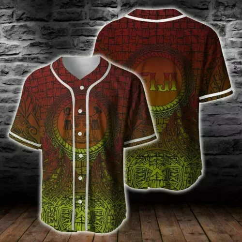 Fiji Polynesian Circle Pattern 3D BASEBALL JERSEY SHIRT All Over Print ...