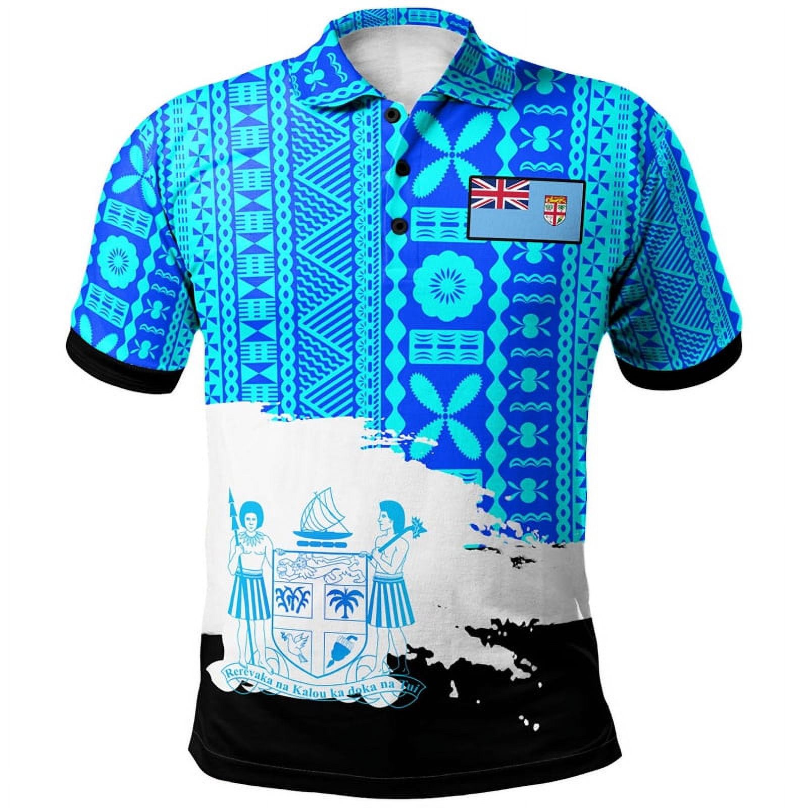 Fiji Polynesian Polo Shirt Fiji Lion With Tapa Patterns And Polynesian ...
