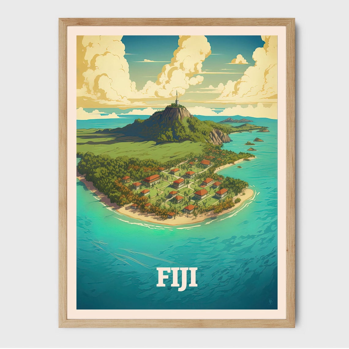 Fiji Poster Travel Print, City Gift For, Wall Art Featuring Fiji Island ...