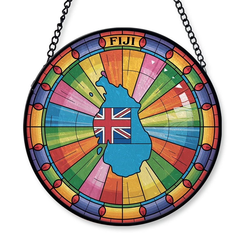 Fiji Travel Decor Suncatcher Stained Glass Window Hanging, Gift for ...