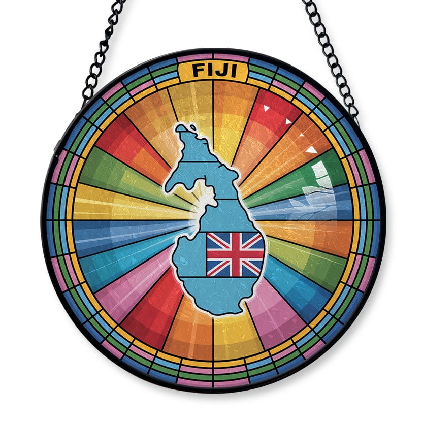 Fiji Travel Decor Suncatcher Stained Glass Window Hanging, Gift for ...
