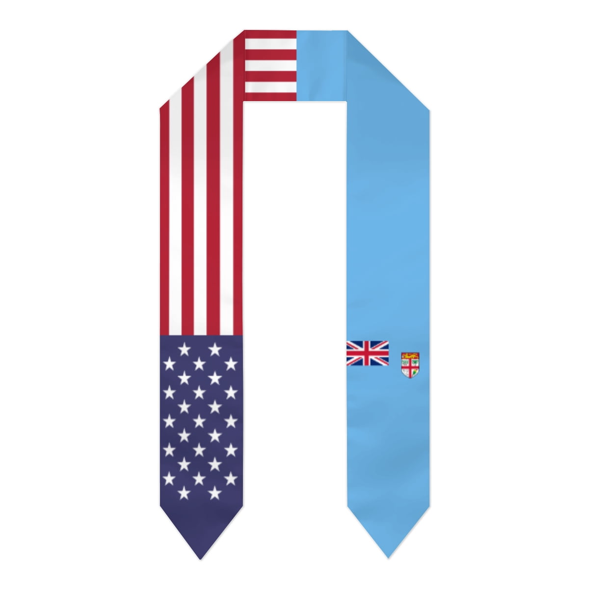 Fiji & USA United States Flag Shawl Sash Stole Graduation Shawls Wraps ...