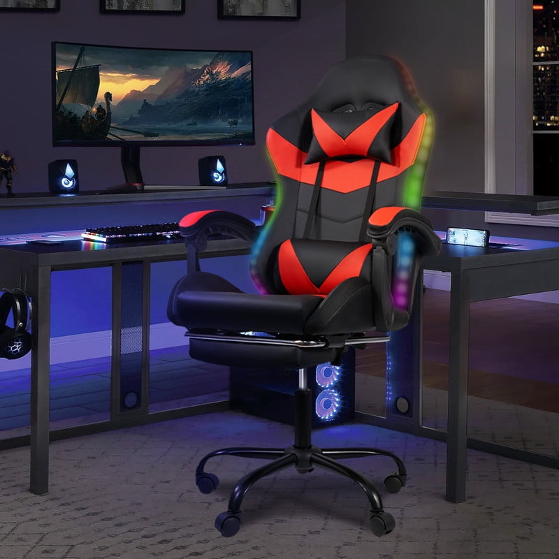 Fijinhom LED Gaming Chair with Lumbar Support, Ergonomic High-Back ...