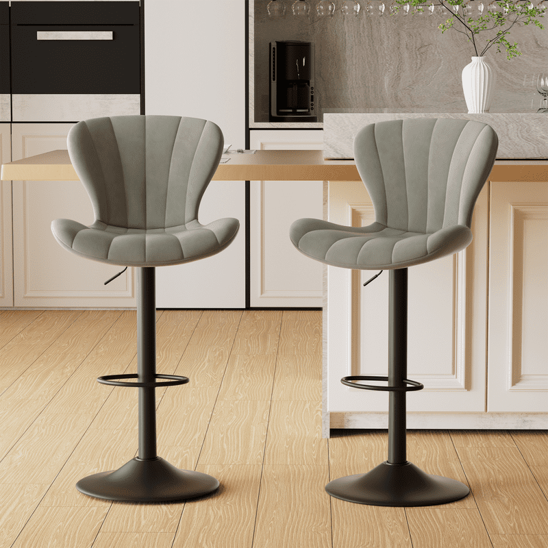 Fijinhom Modern Adjustable Bar Stools Set of 2 - Swivel Counter Height ...