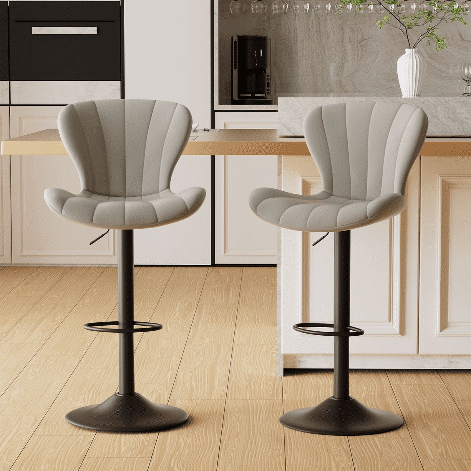 Fijinhom Modern Adjustable Bar Stools Set of 2 - Swivel Counter Height ...