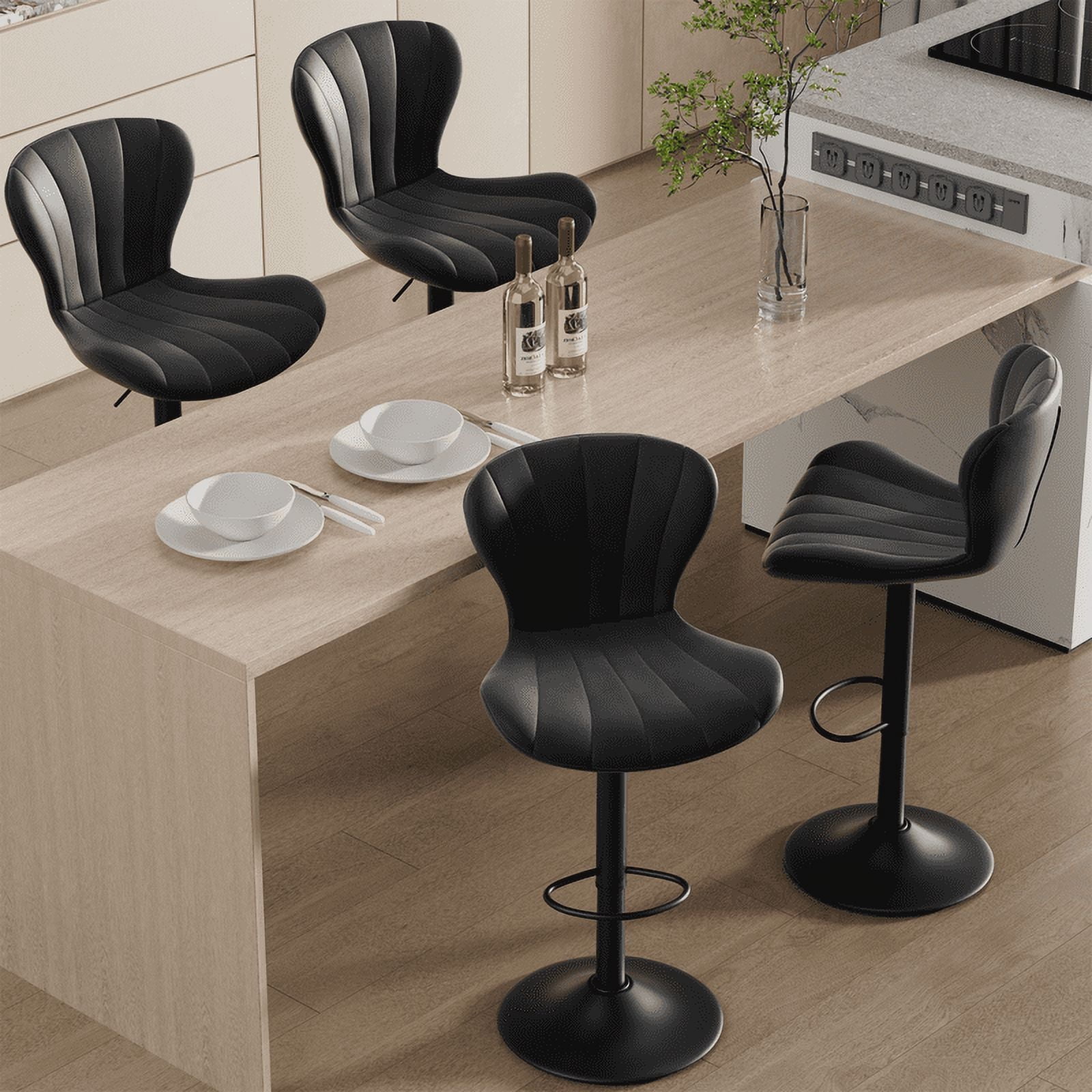 Fijinhom Modern Adjustable Bar Stools Set of 4 - Swivel Counter Height ...
