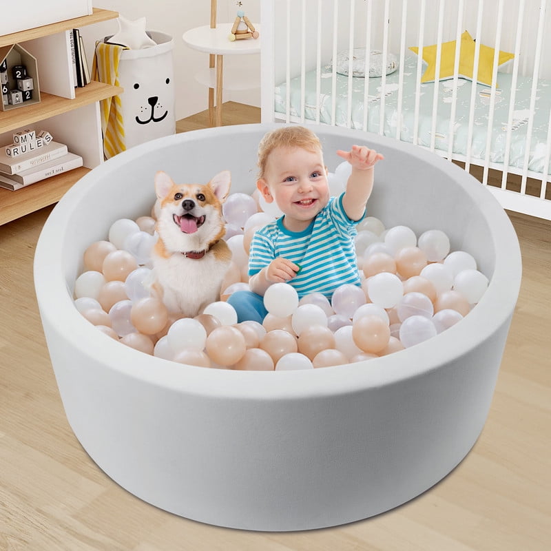Fijinhom Soft Memory Foam Ball Pit for Toddlers and Babies, Round Ball ...
