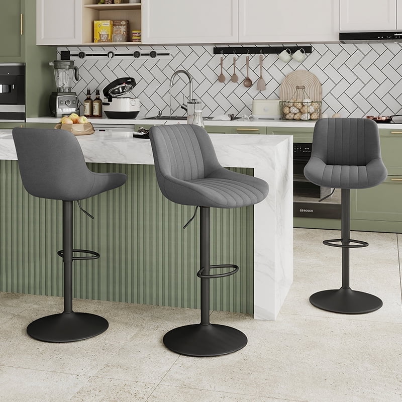 Fijinhom Swivel Bar Stools Set of 3 with Backs, Adjustable Counter ...