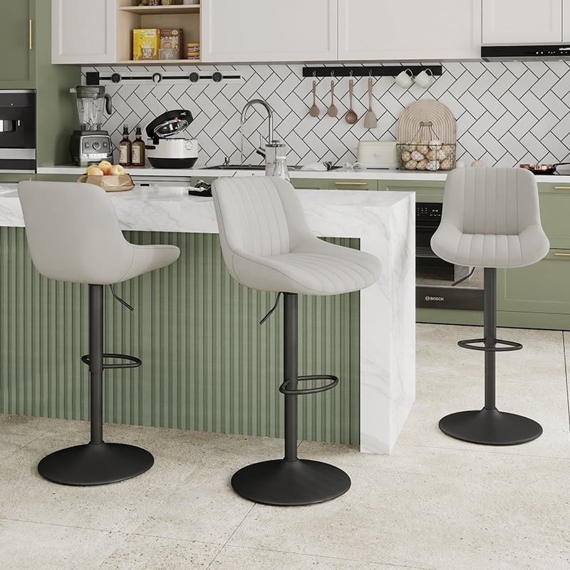 Fijinhom Swivel Bar Stools Set of 3 with Backs, Adjustable Counter ...