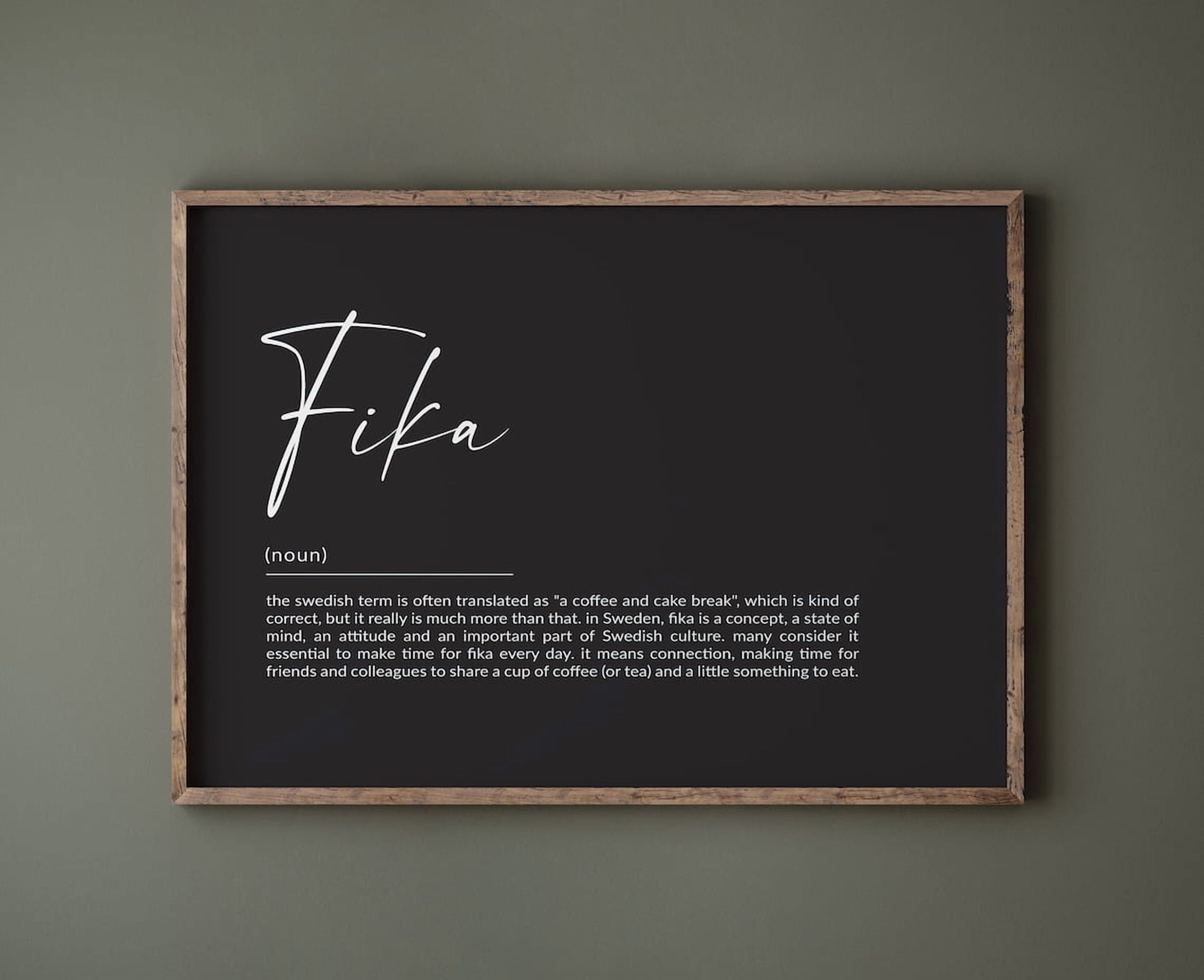 Fika Definition Poster Nordic Scandinavian Swedish wall art Poster ...