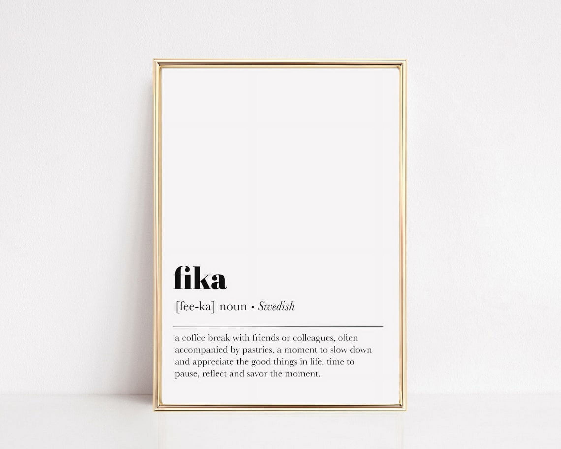 Fika Definition Print Fika Wall Art Fika Poster Swedish Decor Nordic Print Dictionary Artwork ...