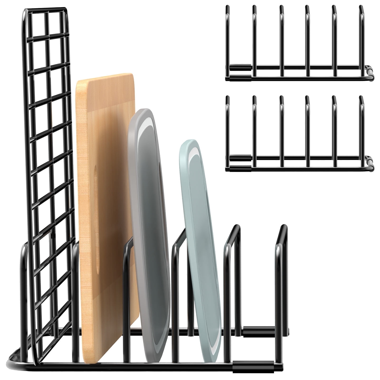Fikoksol Cutting Board Organizer, 2Pcs Black Cutting Board Holder Rack ...