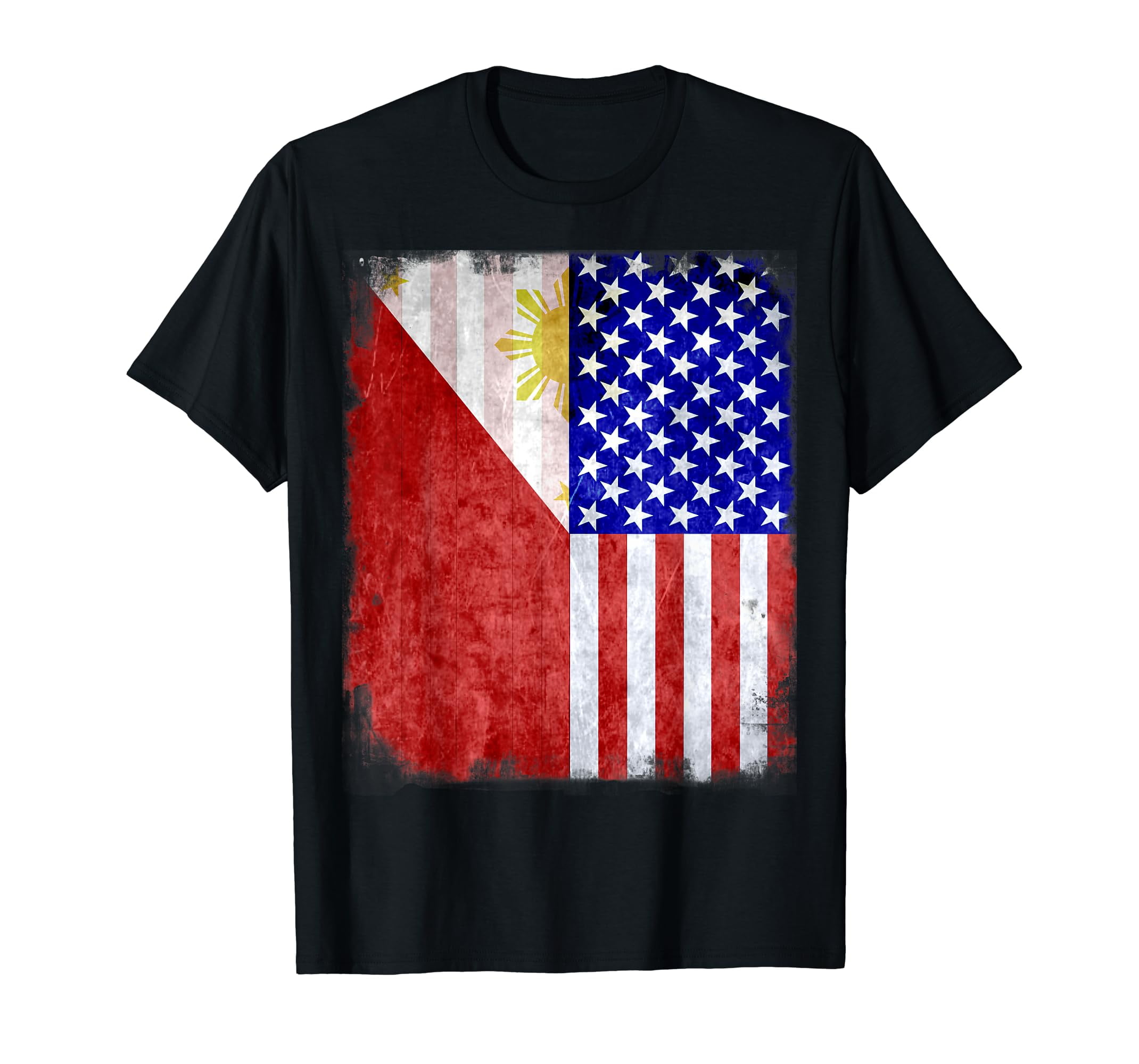 Fil-Am Filipino-American Philippines USA America Flag T-Shirt - Walmart.com