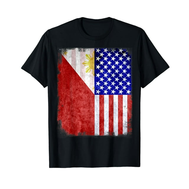 Fil-Am Filipino-American Philippines USA America Flag T-Shirt - Walmart.com